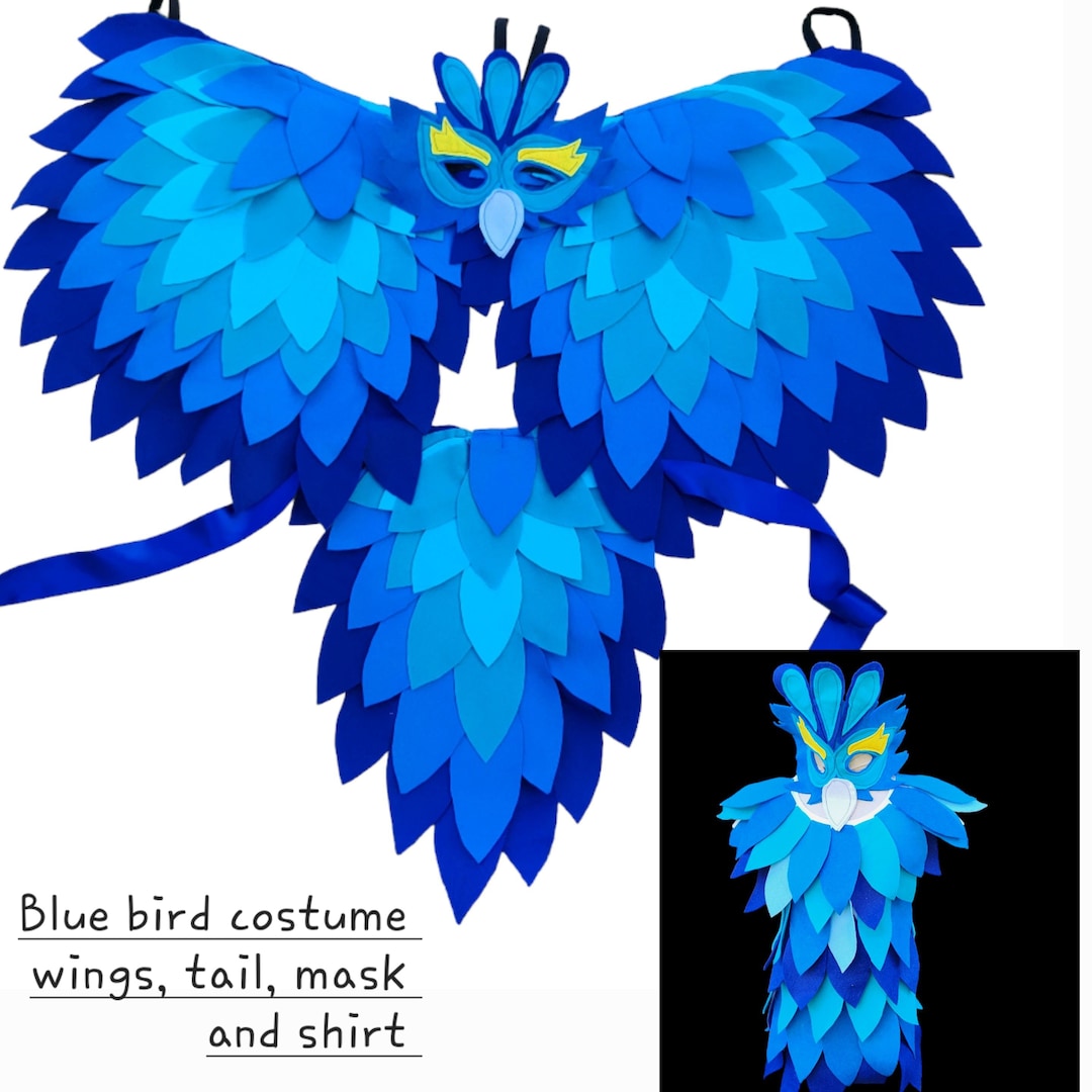 Blue Parrot Costume - Blue Macaw Sewn Bird Wings Costume for Toddler ...