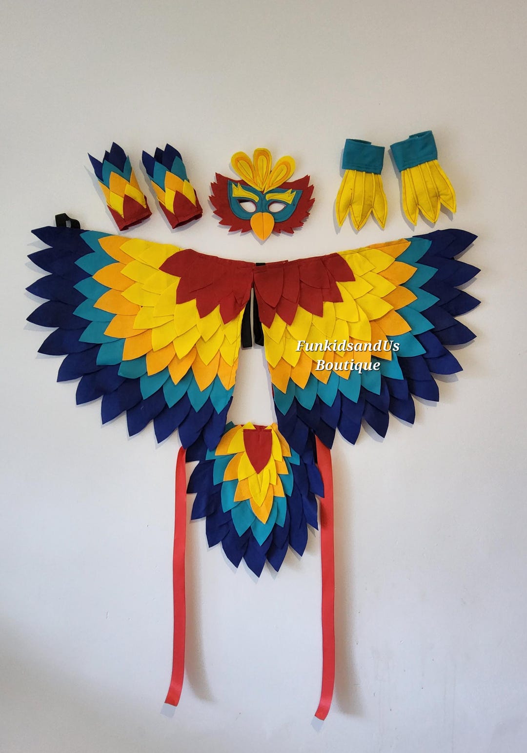 Handmade Felt Parrot Wing Costume Set: Kids' Jungle Bird Outfit - Etsy