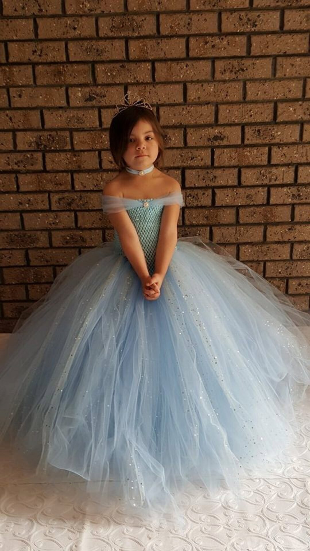 Light Blue Gown Tutu Dress - Stunning Blue Glittery Tutu Dress- Blue ...