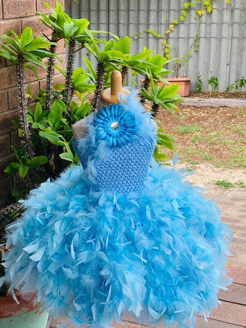 Light Blue Feather Tutu Dress Feather Dress Festival Costume - Etsy