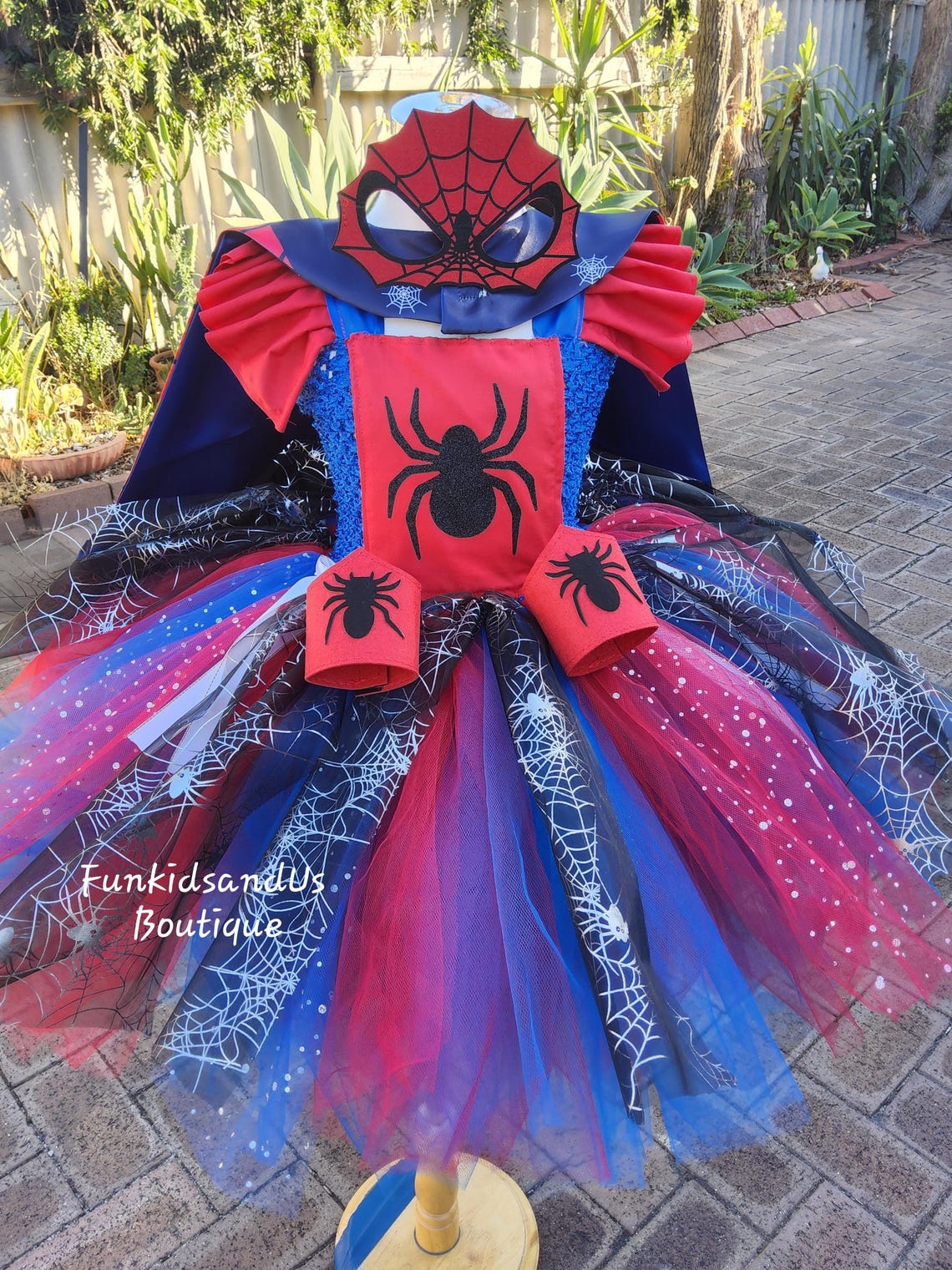 Spider Girl Tutu Dress for Girls- Red & Blue Spider Costume With Cape ...