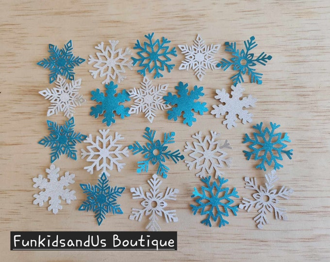 25 Glitter Snowflake Cardstock Die Cuts: Party Decorations - Etsy