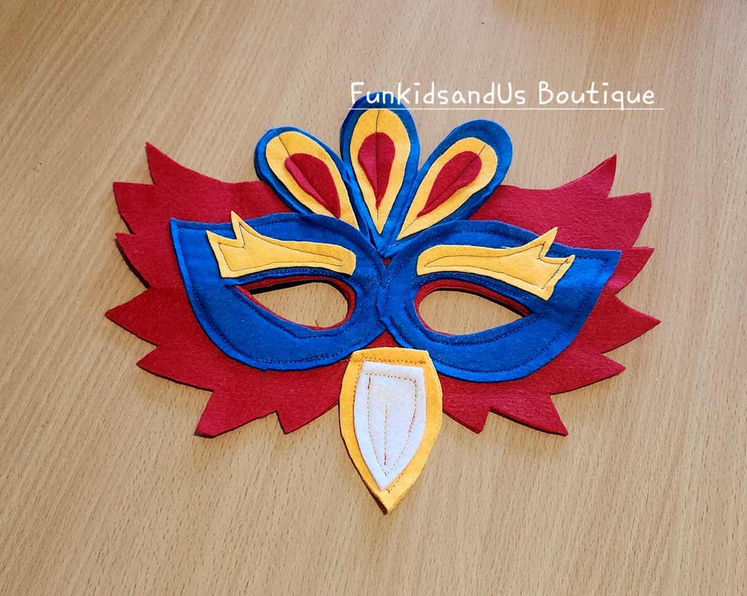 Parrot Bird Mask - Colorful Kids Costume Mask - Handmade Felt Bird Mask ...