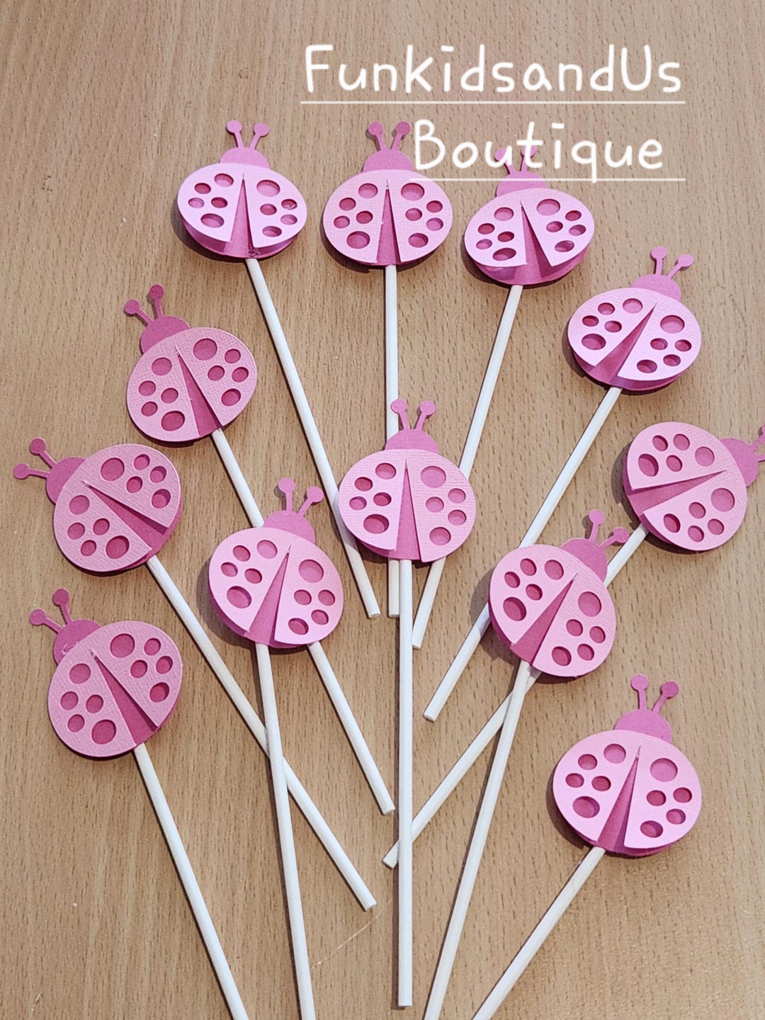 Lady Bug Topper, Lady Bug Birthday Topper ,12pcs Ladybug Cupcake Topper ...