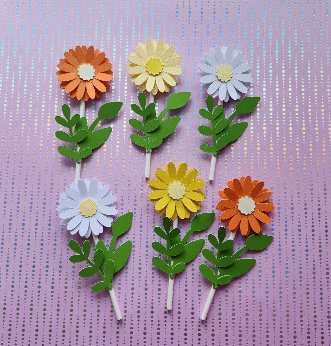 12pcs Daisy Flower Cupcake Topper - Daisy Flowers Sunshine Topper Party ...