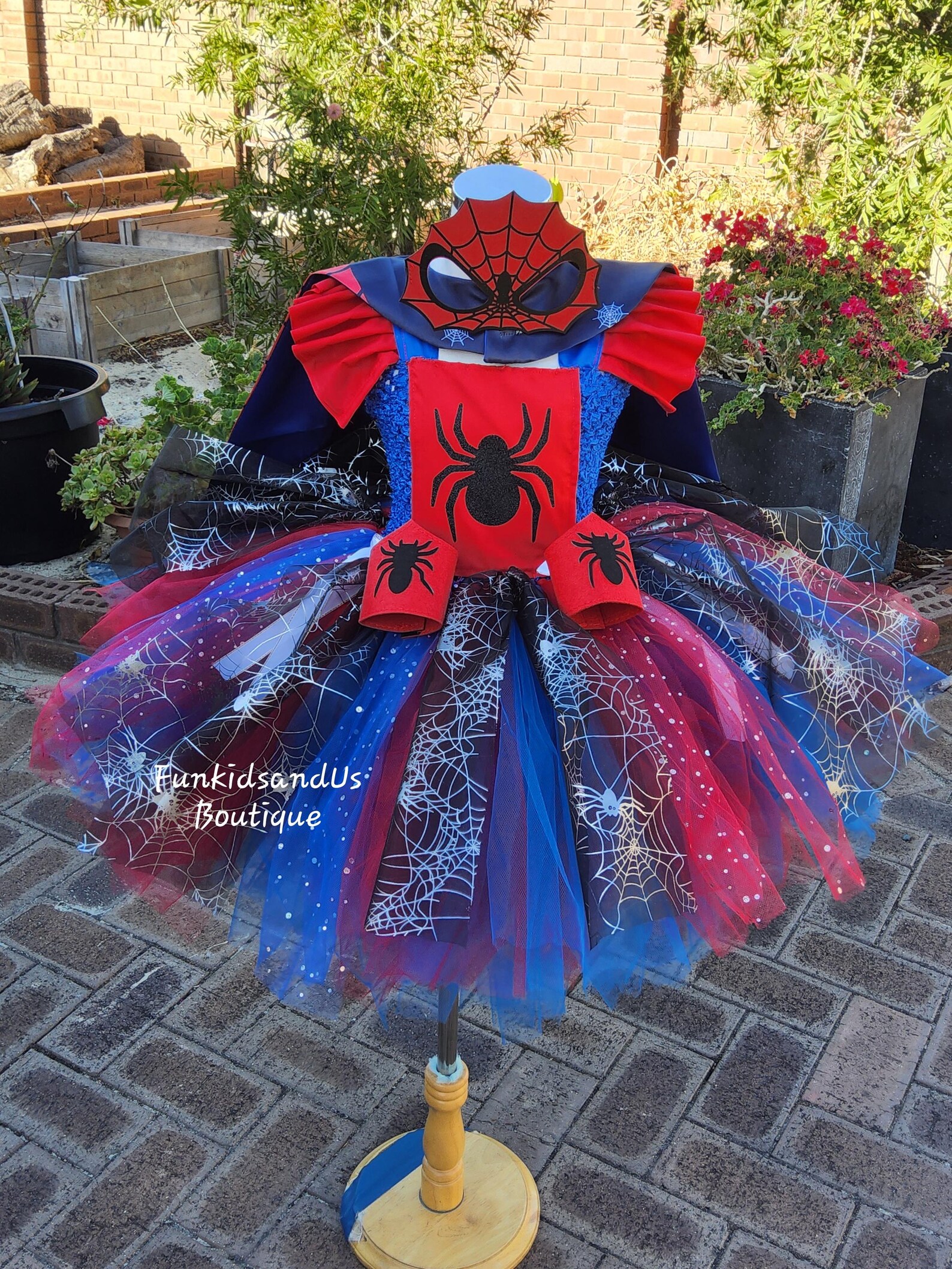Spider Girl Tutu Dress for Girls- Red & Blue Spider Costume With Cape ...