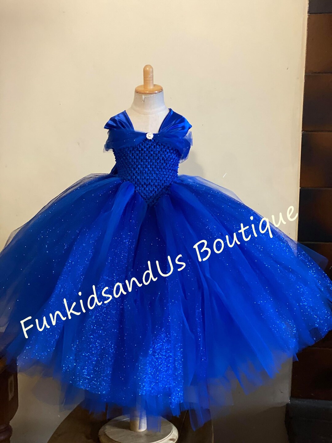 Royal Blue Princess Dress – Sparkly Tulle Gown for Girls- Blue Sparkle ...