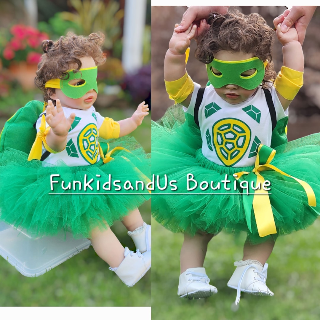 Turtle Baby Costume Turtle Birthday Outfit Turtle Girl Costume Green ...