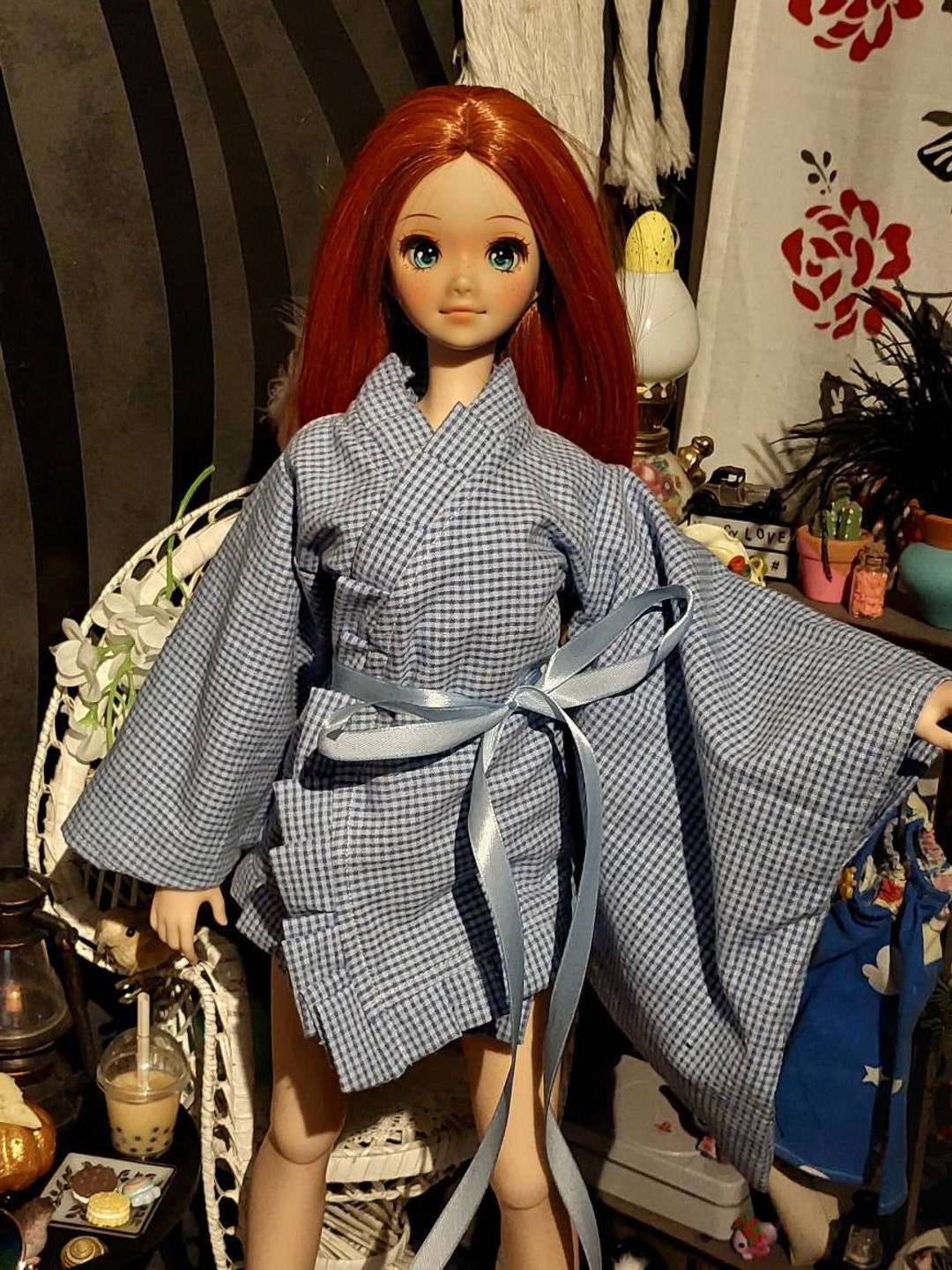 1/3 Kimono Yukata Outfitt Fancy Asian Gown Robe Cottage Clothes for ...
