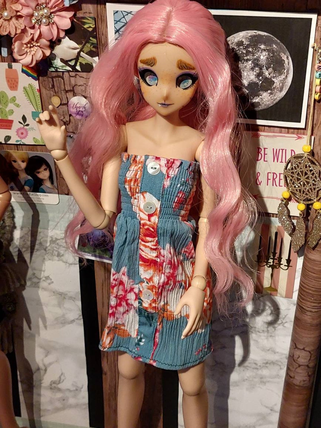 SD Pencilskirt Dress Sweater Top Outfit Ooak Floral Summer Dress 1/3 ...