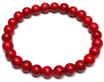 Red Howlite Bracelet - Etsy