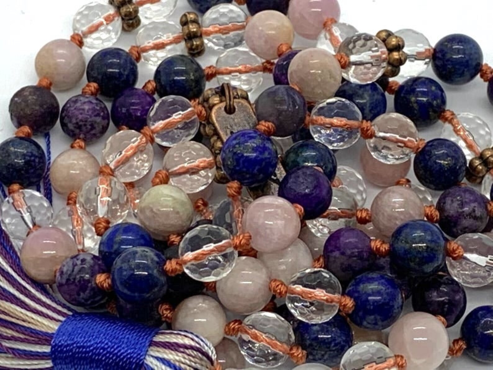 108 Blue Lapis Mala Necklace Mala Beads Yoga Gift Charoite | Etsy