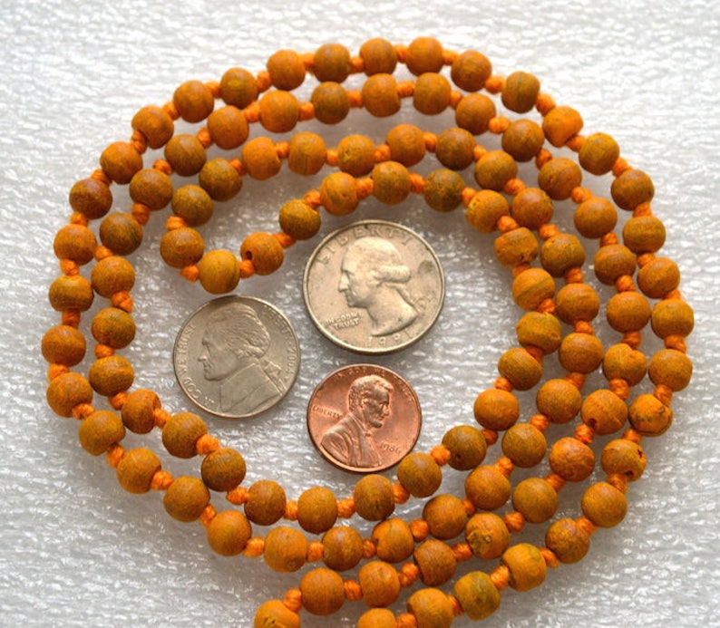Organic Yellow Turmeric Curcumin 108 Haldi Beads Mala Necklace - Etsy