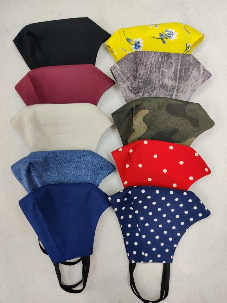 5 layered Pack Cotton Face Mask Premium Mask Filter Pocket | Etsy