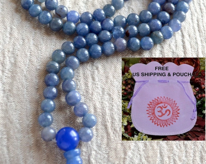 Blue Aventurine 8 MM Beads Mala Tibetan Buddhist Prayer - Etsy