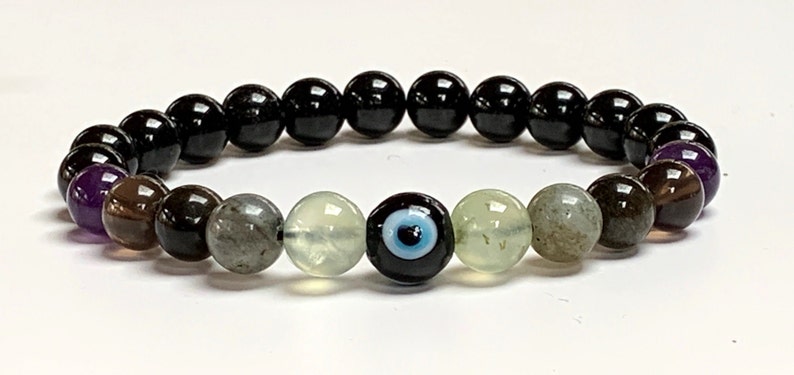 Crystals of Protection Bracelet Empath Protection Evil Eye - Etsy