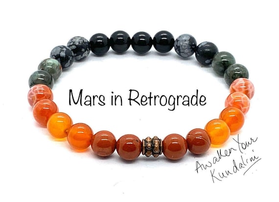 Crystals for Mars in Retrograde Mars Beads Bracelet Planetary | Etsy