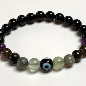 Crystals of Protection Bracelet Empath Protection Evil Eye Crystal Set ...