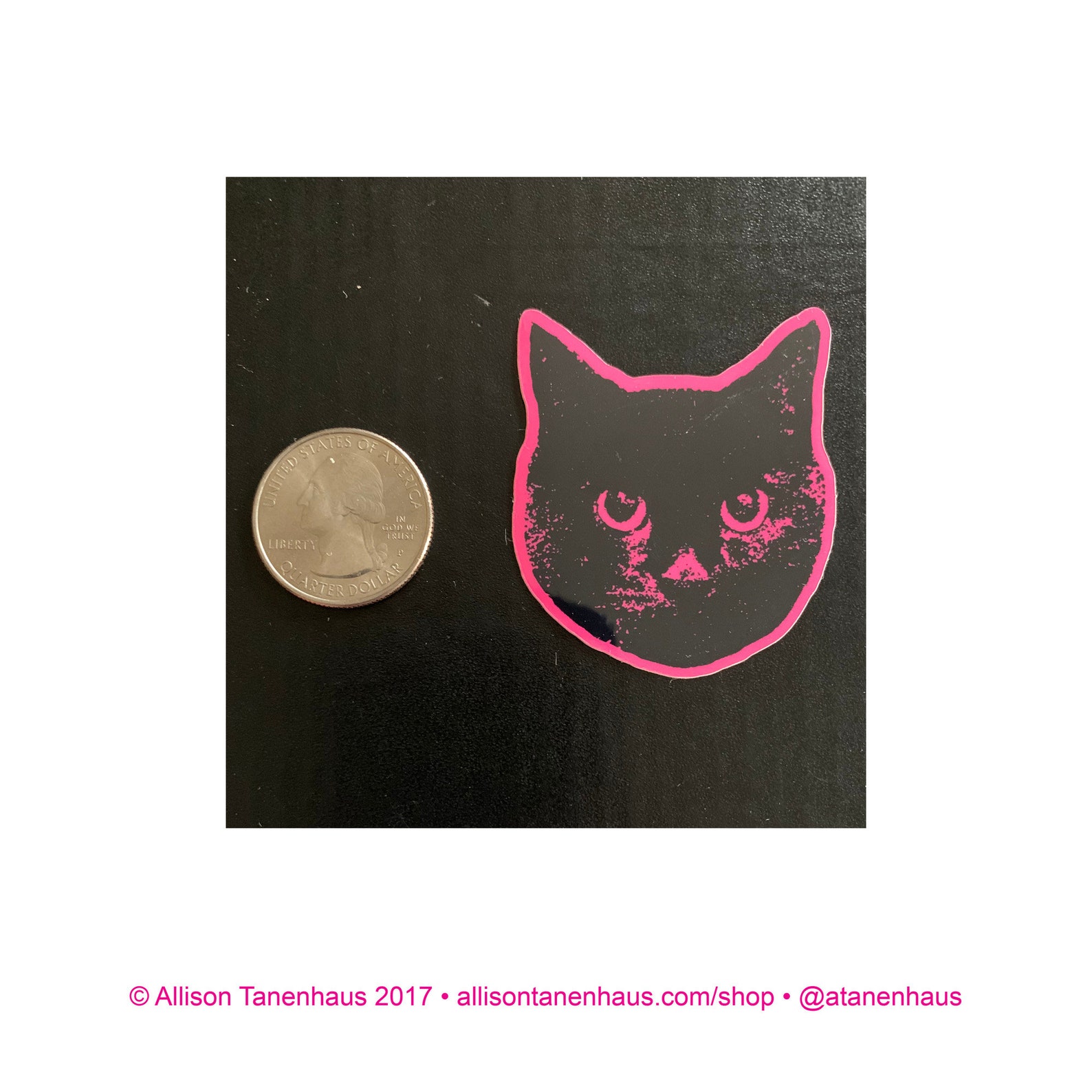 Yellow Black Cat Sticker. Vinyl Kitty Sticker. Cat Laptop Sticker. Cat ...