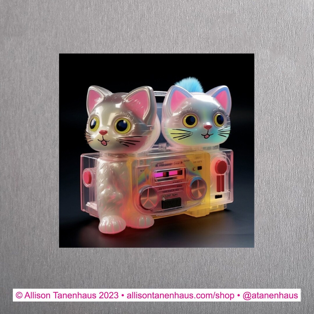 Boombox Cat Magnet. Cassette Tape Magnet. Cat Refrigerator Magnet ...