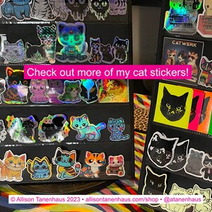 Blue Classic Cartoon Cat Sticker. Vinyl Kitty Sticker. Anime Cat Laptop ...