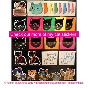 Blue Classic Cartoon Cat Sticker. Vinyl Kitty Sticker. Anime Cat Laptop ...