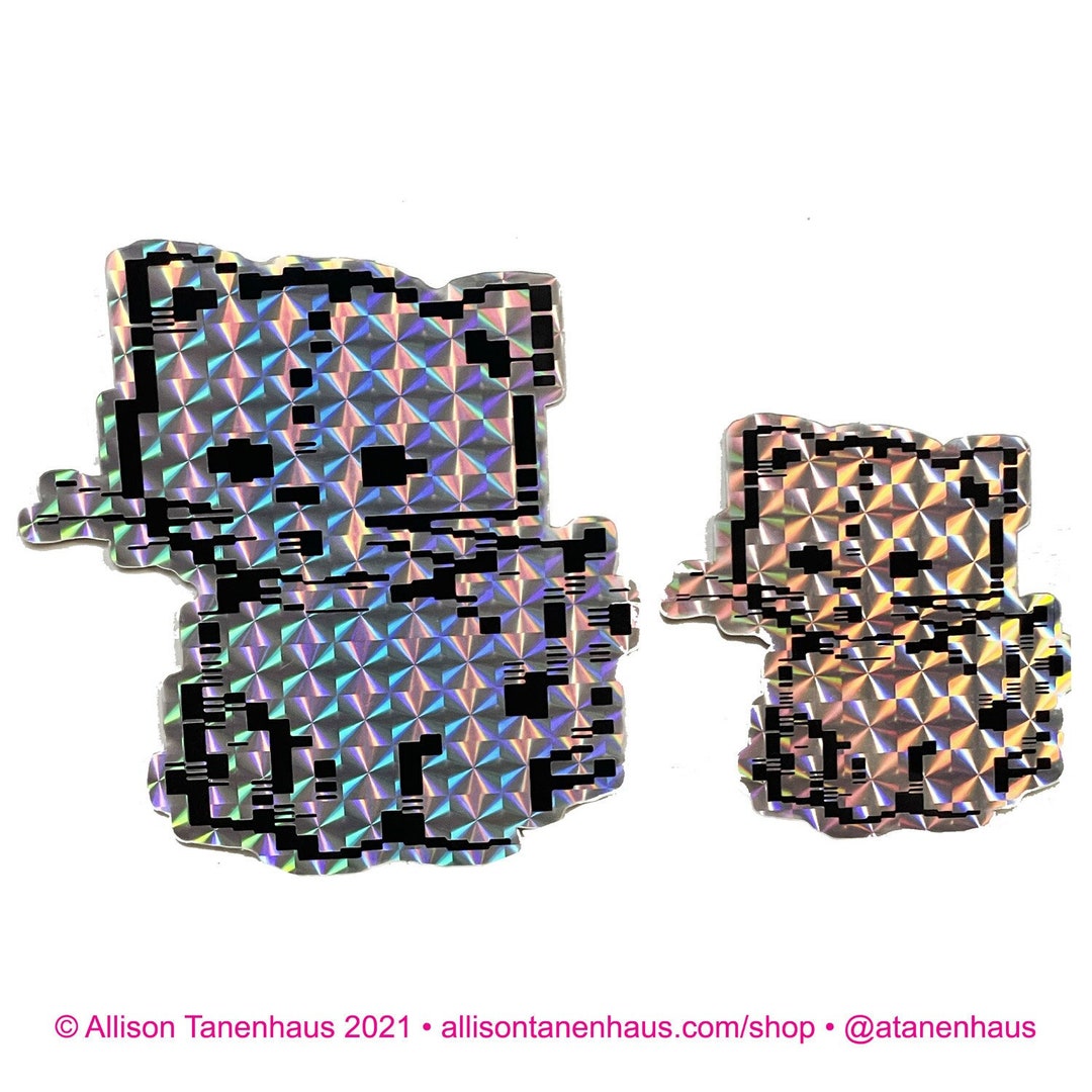 Prismatic Pixel Cat Stickers. Vinyl Kitty Sticker. Cat Laptop Sticker ...