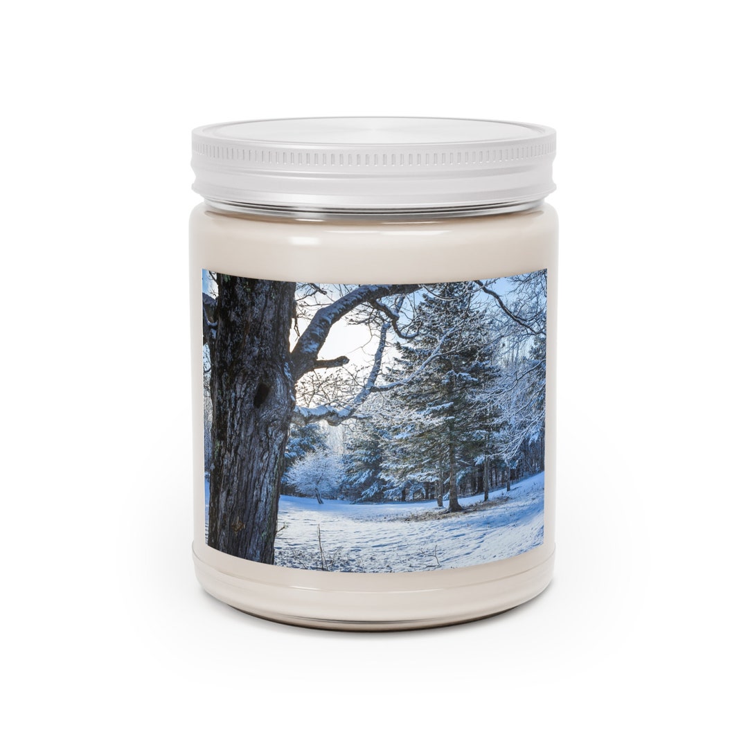Winter in Maine Custom Candle in a Jar, Maine Scenes, Fresh Snow, Maine ...