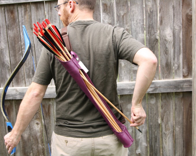 Purple Leather Quiver Right Side Reverse Draw - Etsy