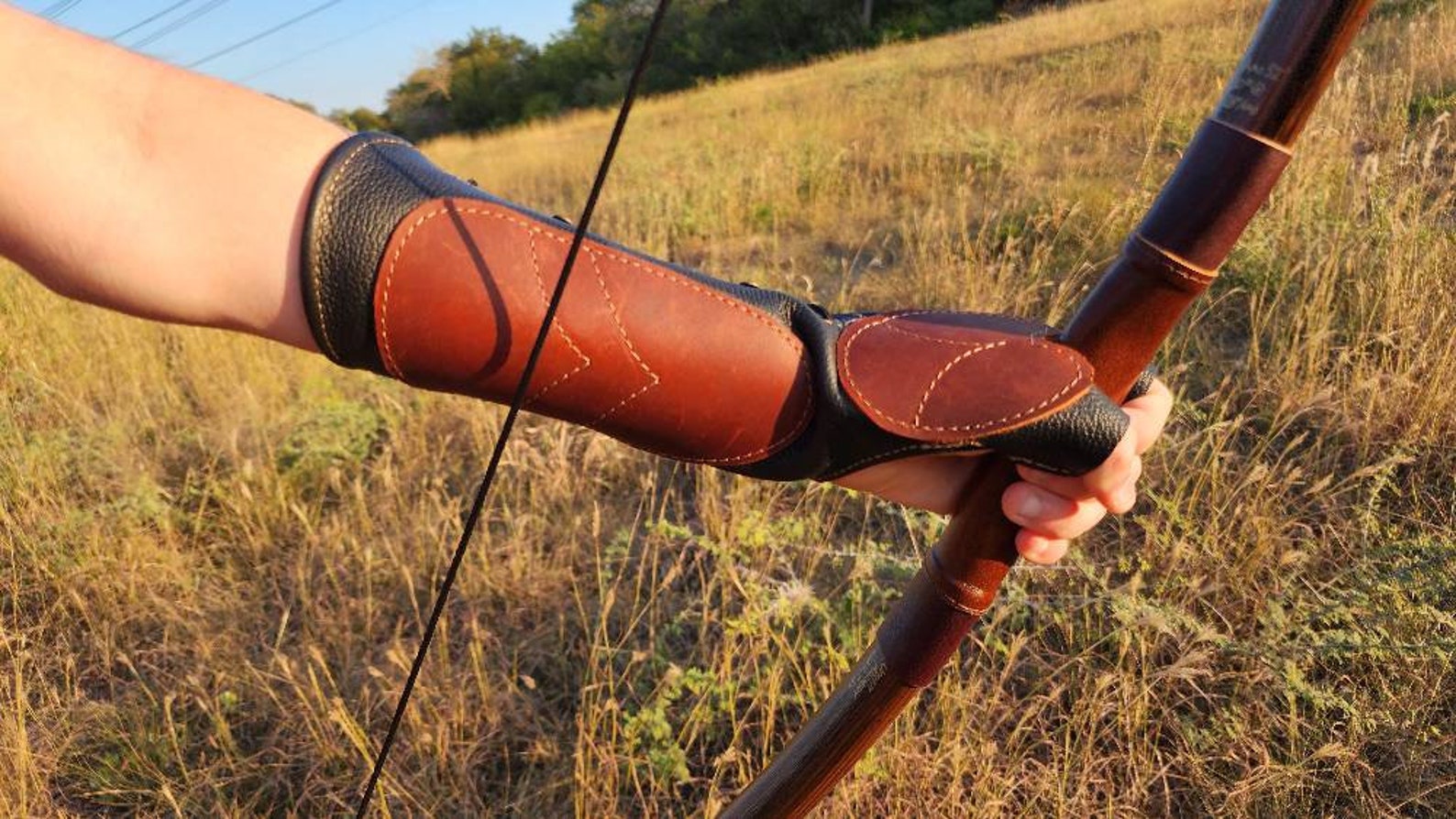 M/LG Black and Burgundy Leather Arm Guard & Bow Hand Shooting - Etsy