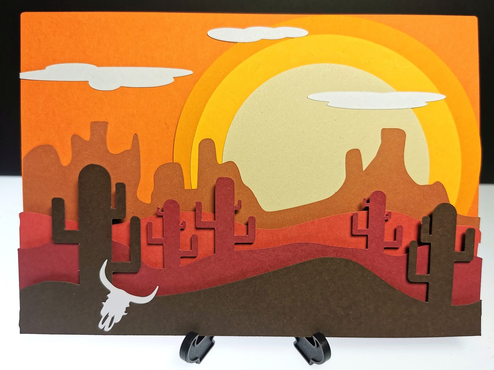 Layered Landscape - Digital Papercut - Tonal Landscape - Etsy