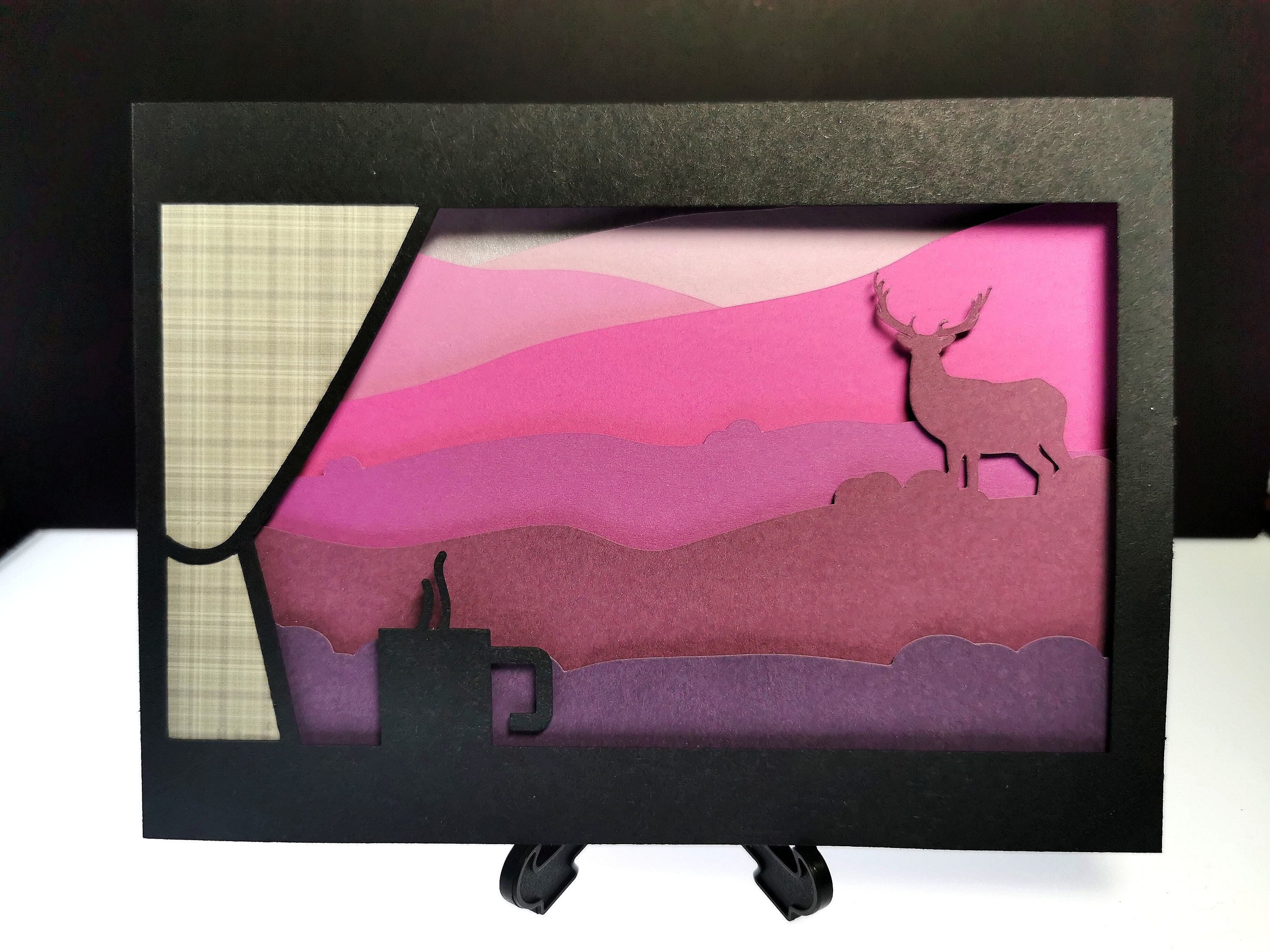 Layered Landscape Digital Papercut Tonal Landscape - Etsy