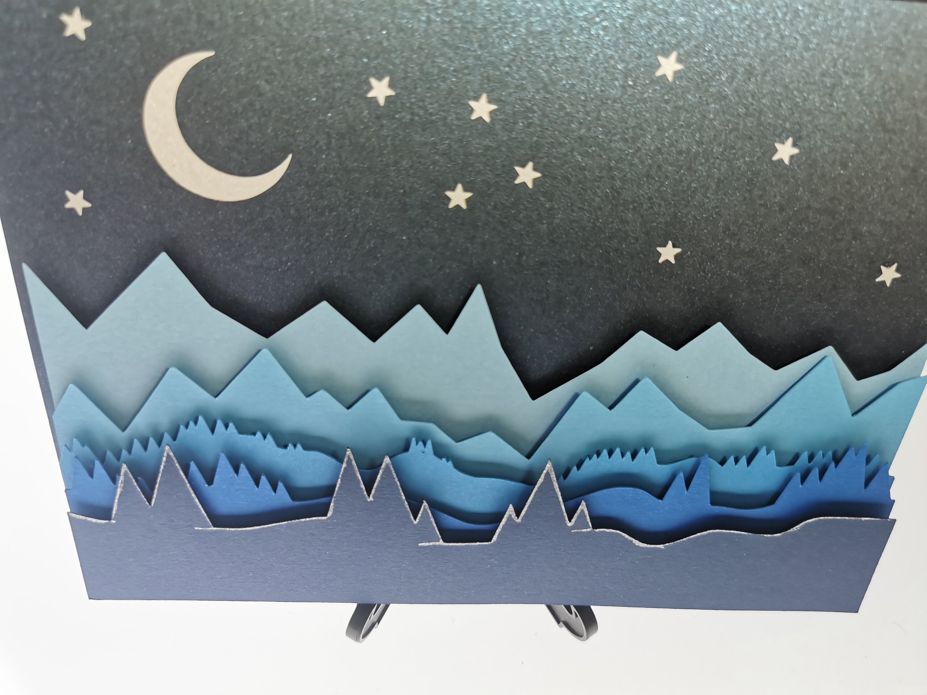Layered Landscape Digital Papercut Tonal Landscape - Etsy