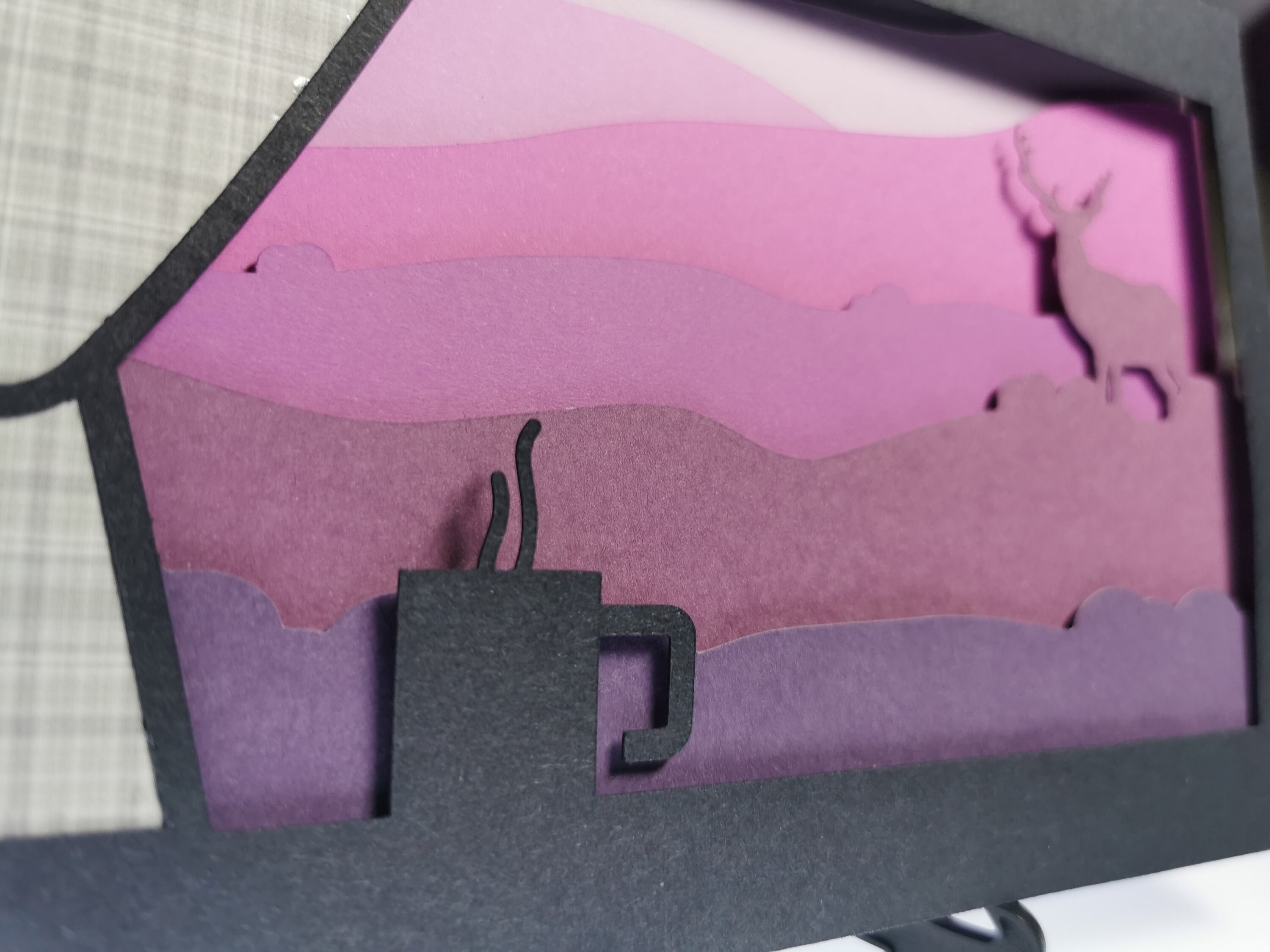 Layered Landscape Digital Papercut Tonal Landscape - Etsy