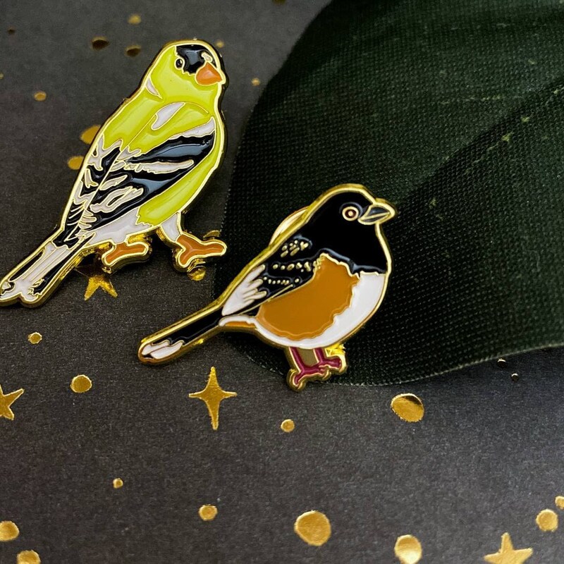 Bird Enamel Pin - Etsy