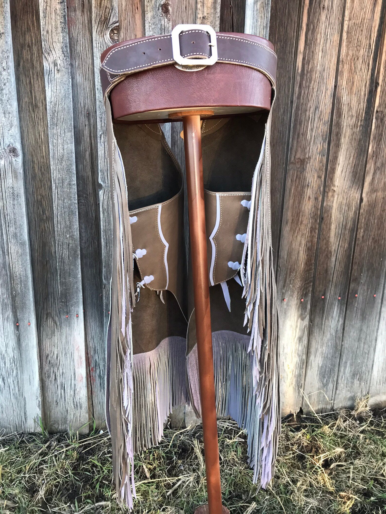 Custom Made Armita Style Chinks. Fully Adjustable. Soft Grey Leather ...