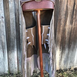 Custom Made Armita Style Chinks. Fully Adjustable. Soft Grey Leather ...