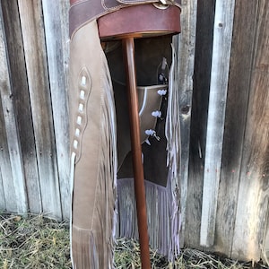 Custom Made Armita Style Chinks. Fully Adjustable. Soft Grey Leather ...