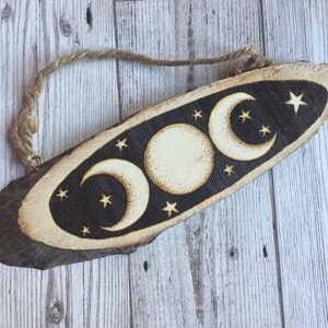 Moon Phases Wooden Sign Woodburning Pyrography | Etsy