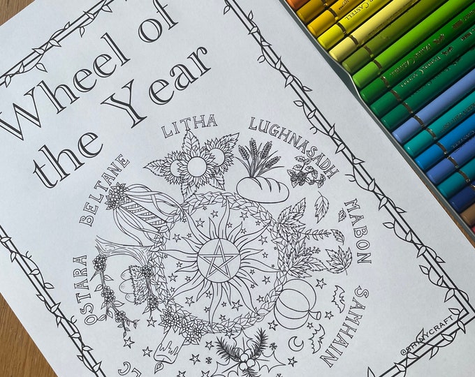 Imbolc Colouring Page - Wheel of the Year Pagan / Wiccan Sabbat Art ...