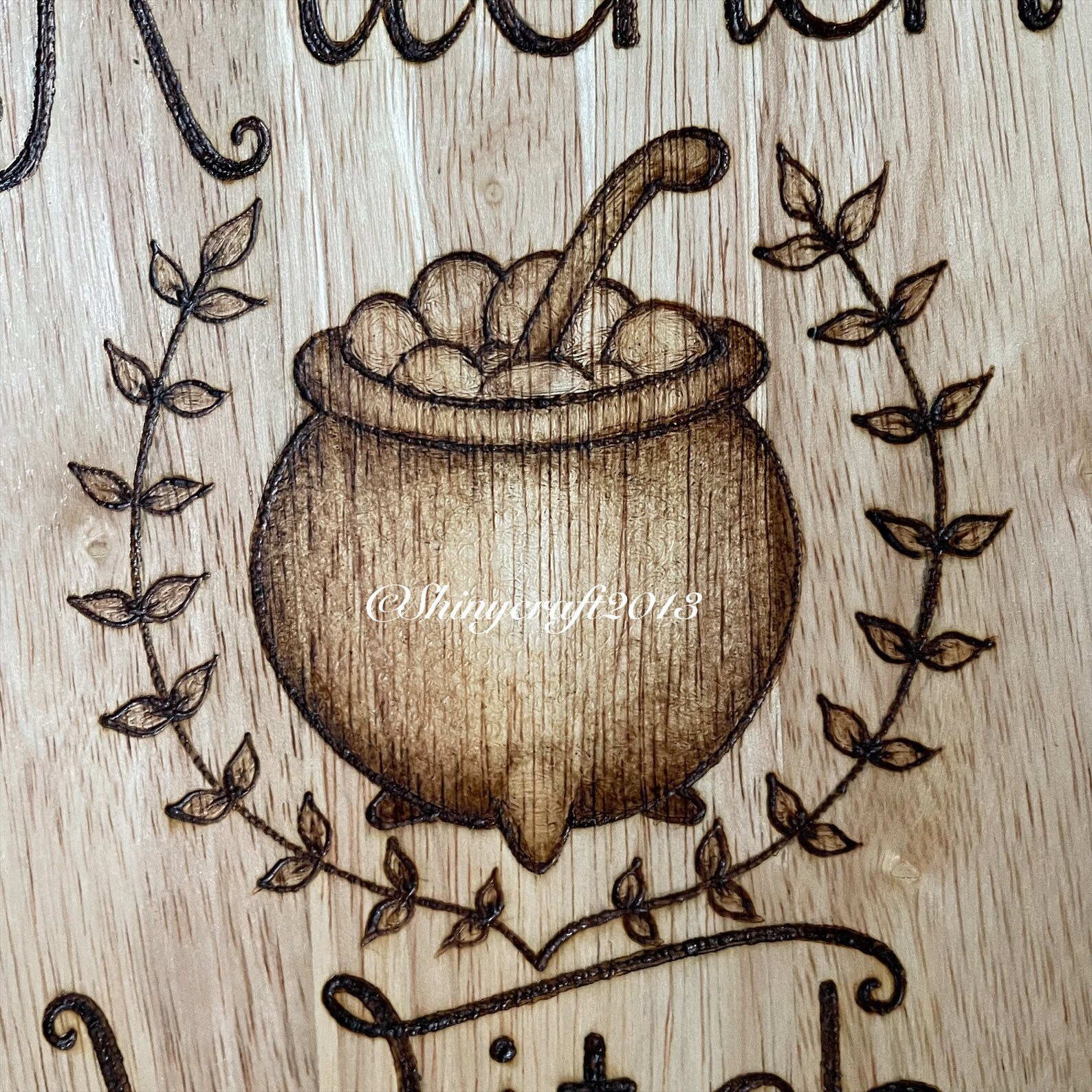 Kitchen Witch Wooden Chopping Board Pyrography Woodburning - Etsy