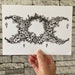 Triple Moon Goddess Flower Wreath Ink Art Print - Etsy