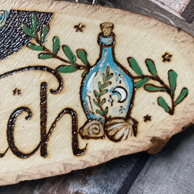 Sea Witch Pyrography Wooden Hanging Sign Woodburning Witch - Etsy