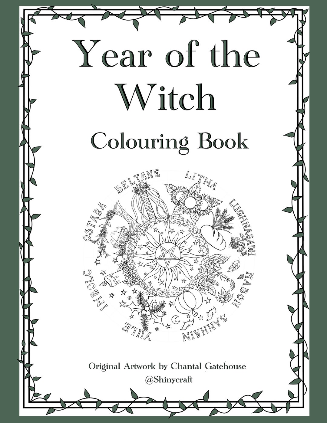 Wheel of the Year Coloring Book: Witch Sabbats, 10 Printable Pages ...