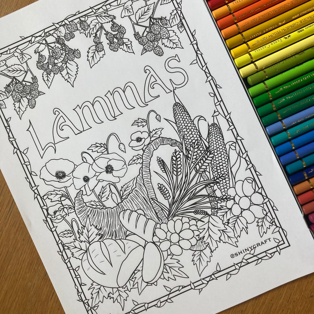 Lammas Lughnasadh Colouring Page, Digital Download Only, Witch ...
