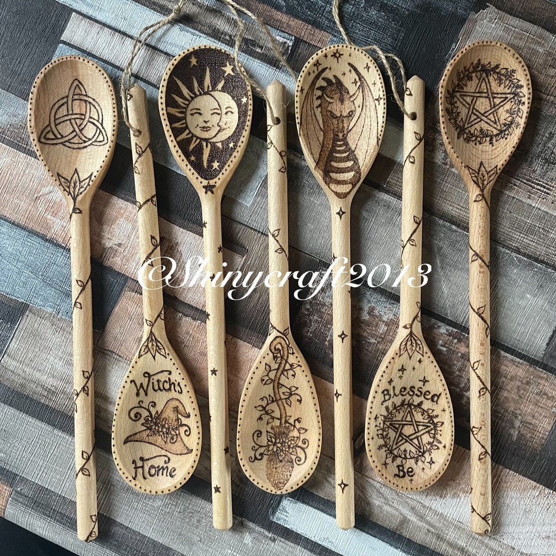 Wooden Spoon in Various Designs, Kitchen Witch Gift, Gift for Cooks ...
