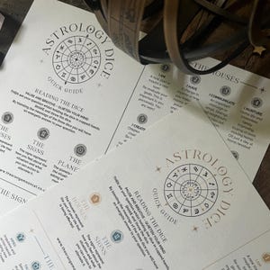 Astrology ASTRO Dice PDF Download Guide Cheat Sheet Instruction Sheet ...