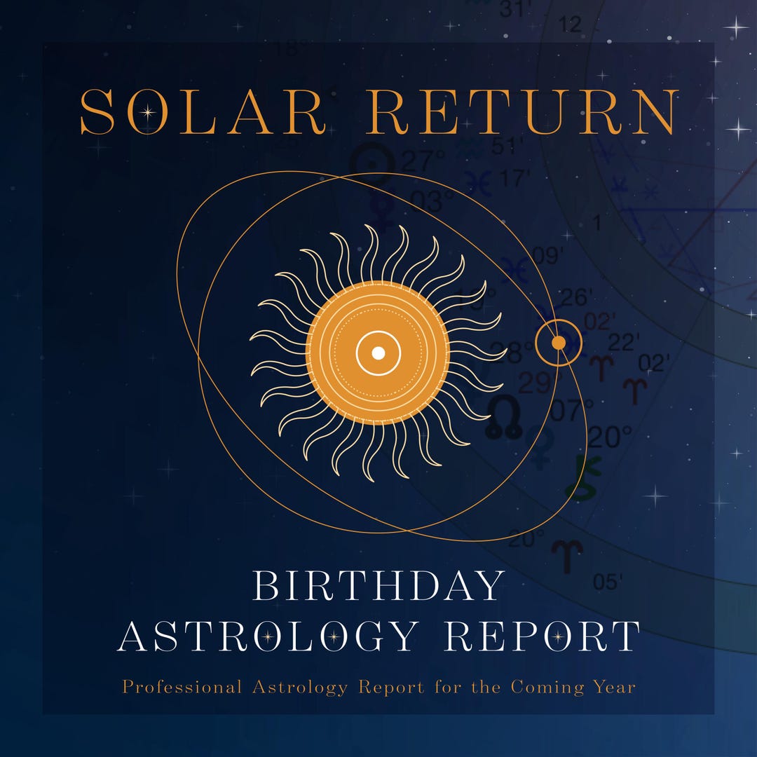 Solar Return Astrology Report - Birthday Report Chart - Etsy