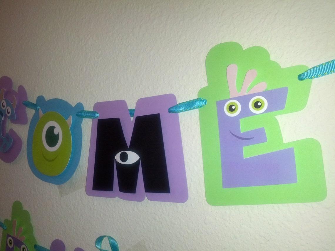 Welcome Baby Shower Banner Monsters Inc. - Etsy