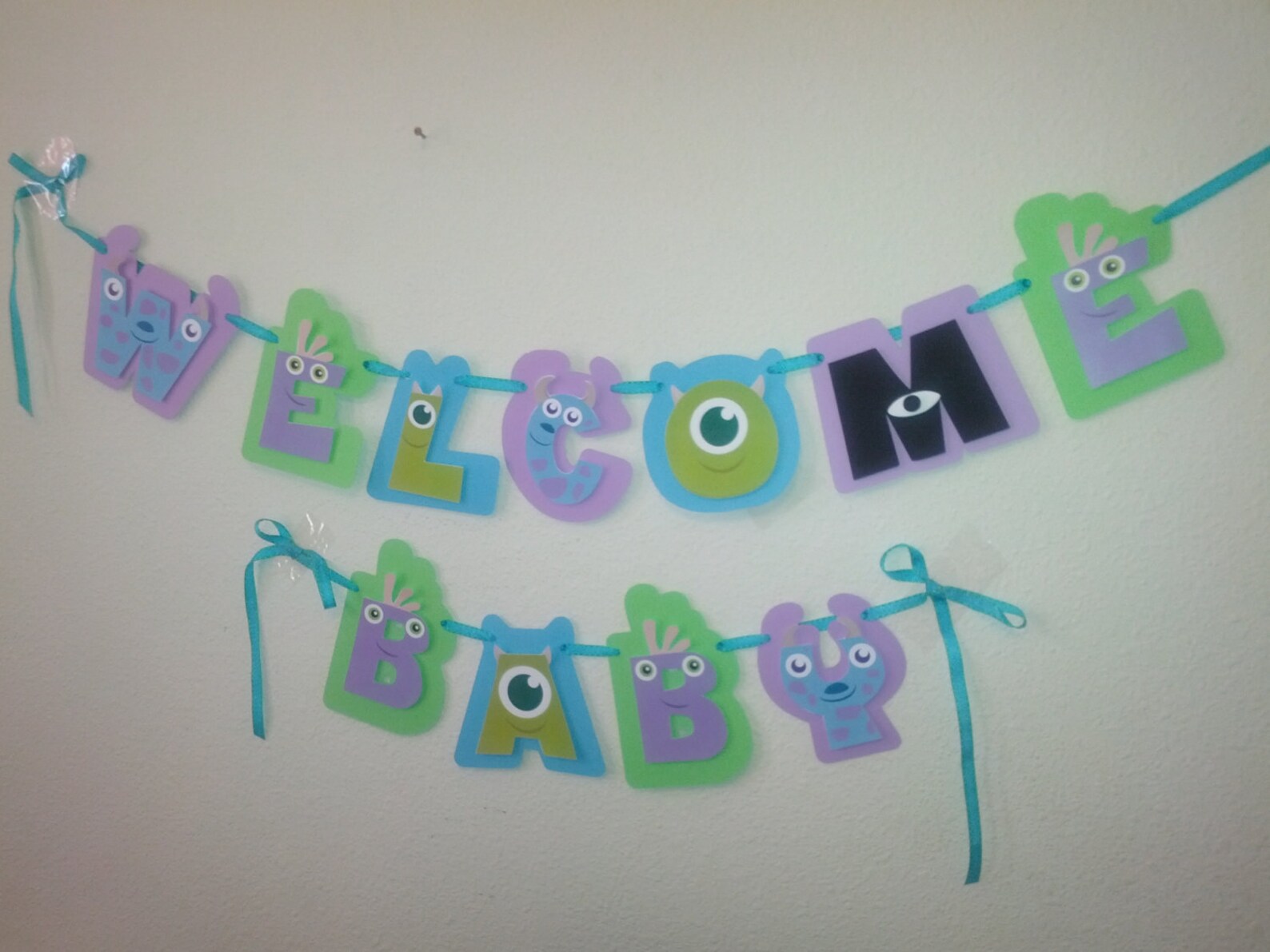 Welcome Baby Shower Banner Monsters Inc. - Etsy